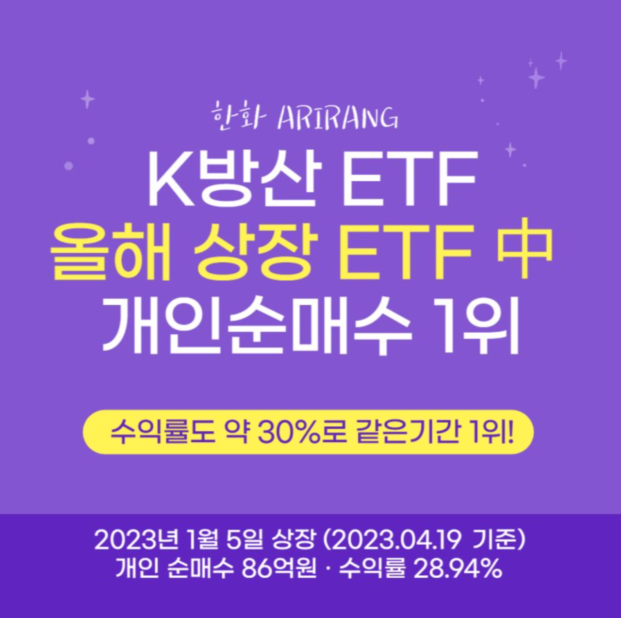 ARIRANG K방산 ETF, 주식형 ETF 중 개인 순매수 1위