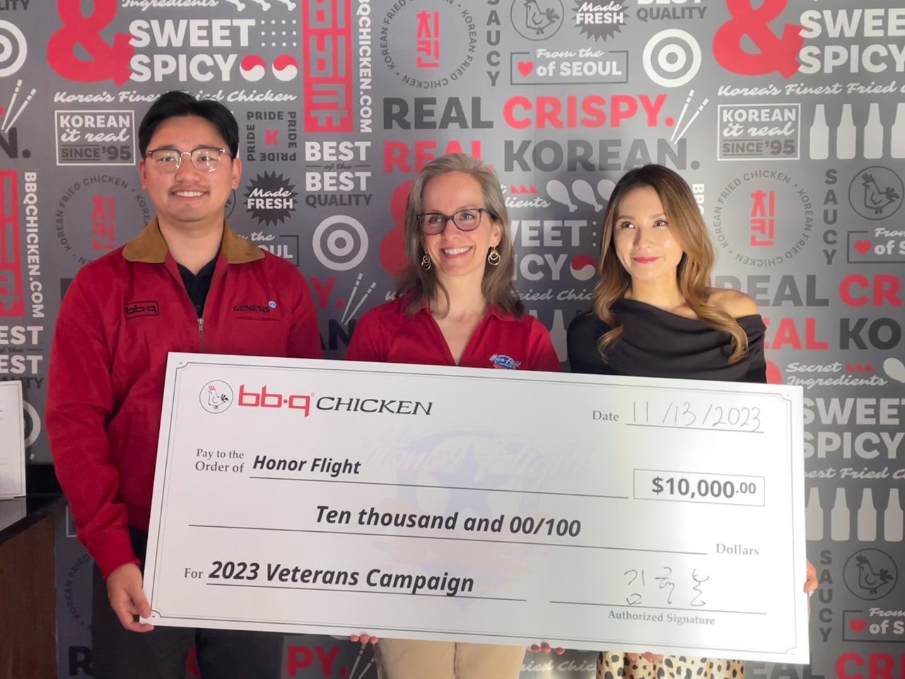 BBQ, 美 한국전쟁 참전용사 후원금 1만달러 전달